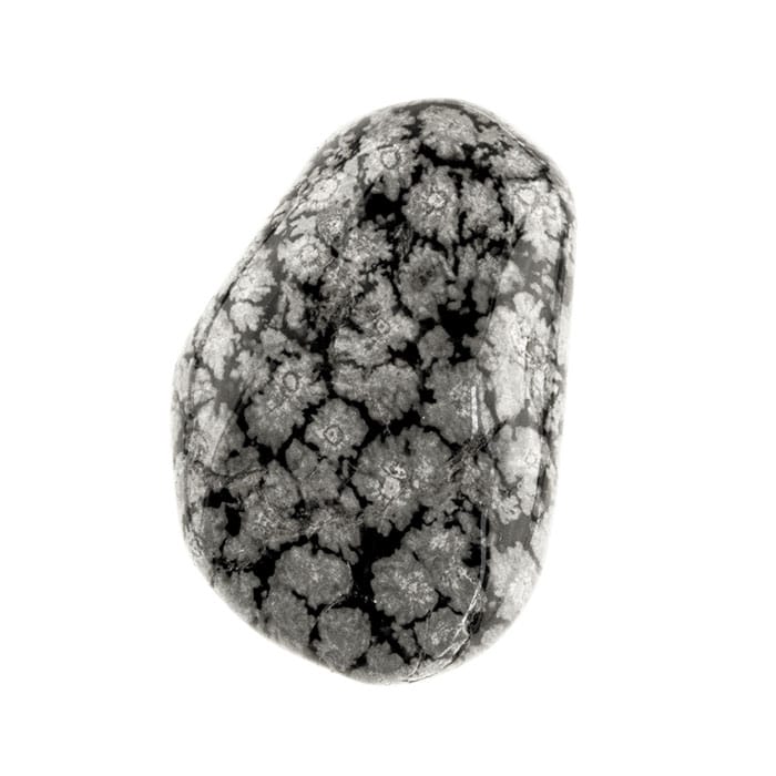 Pierre Roulée en Obsidienne Flocons de Neige - Lithothérapie.net